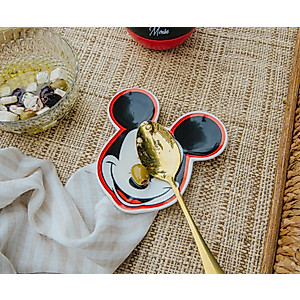 Disney Mickey Mouse Sculpted Ceramic Spoon Rest Holder | Kitchen Organizer For Utensils To Keep Countertop Clean