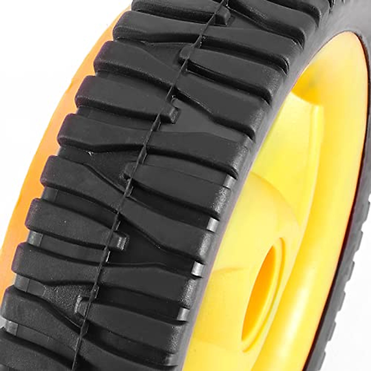 MAHIONG 2 Pack 8 Inch Mower Front Drive Lawn Mower Wheels, Flat Free Rubber Tire with 1/2 Axle, Rubber Replacement Wheels for Garden Lawn Mower