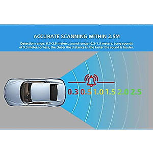 TOTMOX Car Auto Vehicle Reverse Backup Radar System, Reversing Radar Detector 4 Reversing Parking Sensors Beep Alarm