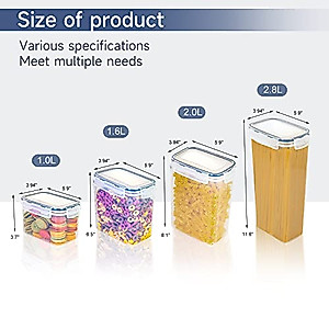 Hananojia Airtight Food Storage Container Set, BPA Free Plastic pantry organization and storage with Lids, 7 PCS Stackable Pop Food Containers for Pantry, Cereal, Pasta, Flour, Sugar Storage