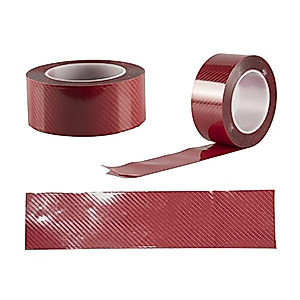 SINGARO 5D Carbon Fiber Car Film Vinyl Car Film Door Sill Protector, Car Bumper Door Sill Protector for Car Accessories, Compatible with Most Cars, Red (2inx33ft)