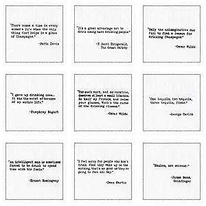 Five Star Napkins Literary Bar Quotes White Cotton Cocktail Napkins, Beverage Napkins, Bar Napkins, Cloth Napkins, Party Napkins, Holidays, Weddings, Birthdays, Disposable, 4.5" x 4.5"- (50x)