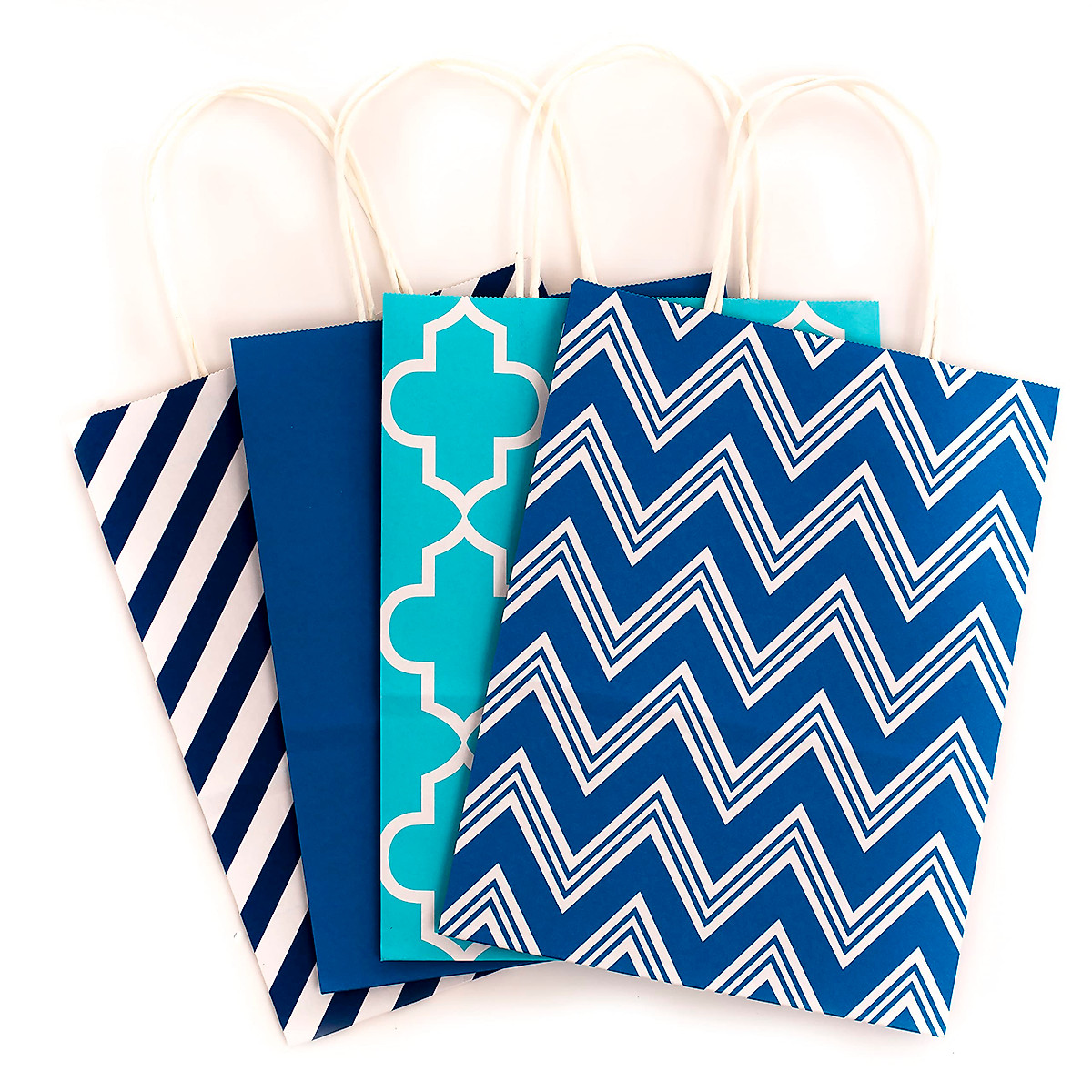 Hallmark 10" Medium Gift Bag Assortment, Pack of 12 in Kraft, Grey, Black, Pink, Blue - Solids and Patterns for Birthdays, Baby Showers, Bridal Showers or Any Occasion