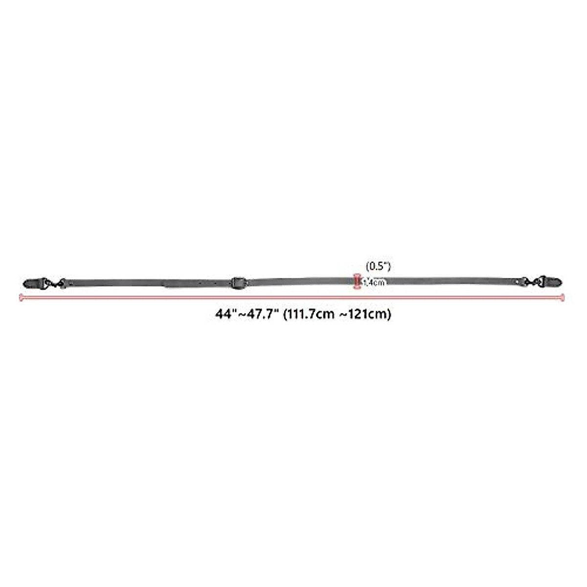 44" ~ 47.7" byhands Genuine Leather Adjustable Crossbody Bag Strap with Leather Tab, Tan (40-1150)