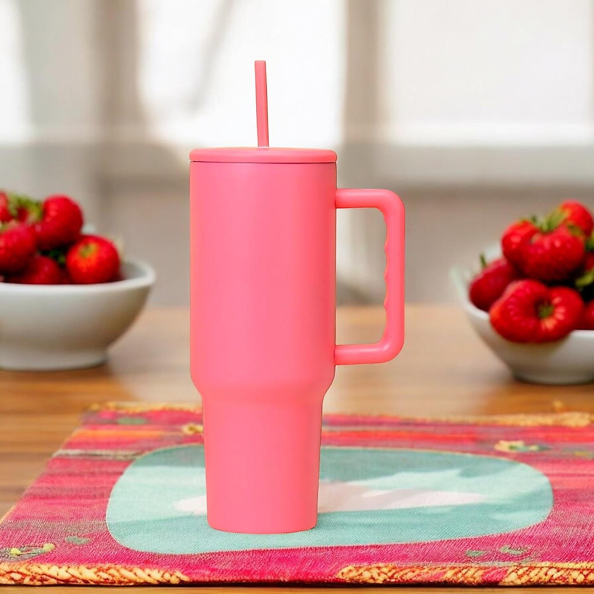 Kiki New York Tumbler with lid (Coral Pink)