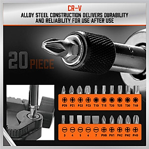 HORUSDY 33-Piece Magnetic Screwdrivers Set with Case, Includs Phillips, Slotted, Pozidriv, Torx