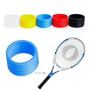 ruiycltd 5Pcs Sport Racket Handle Rubber Ring Stretchy Tennis Racquet Band Overgrips New Year's Gift White