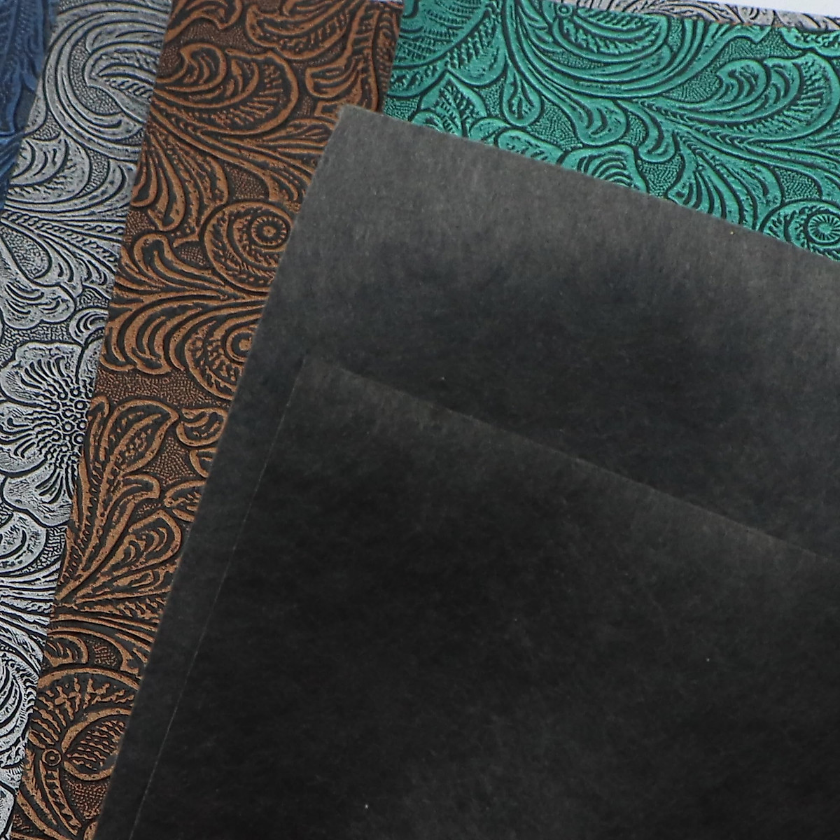 David accessories Bump Texture Faux Leather Sheet 4 Pcs 7.7" x 12.9" (20 cm x 33 cm) Plain Geometric Pattern Printed Faux Leather Fabric Sheet for DIY Bows Earrings Making Crafts (D)