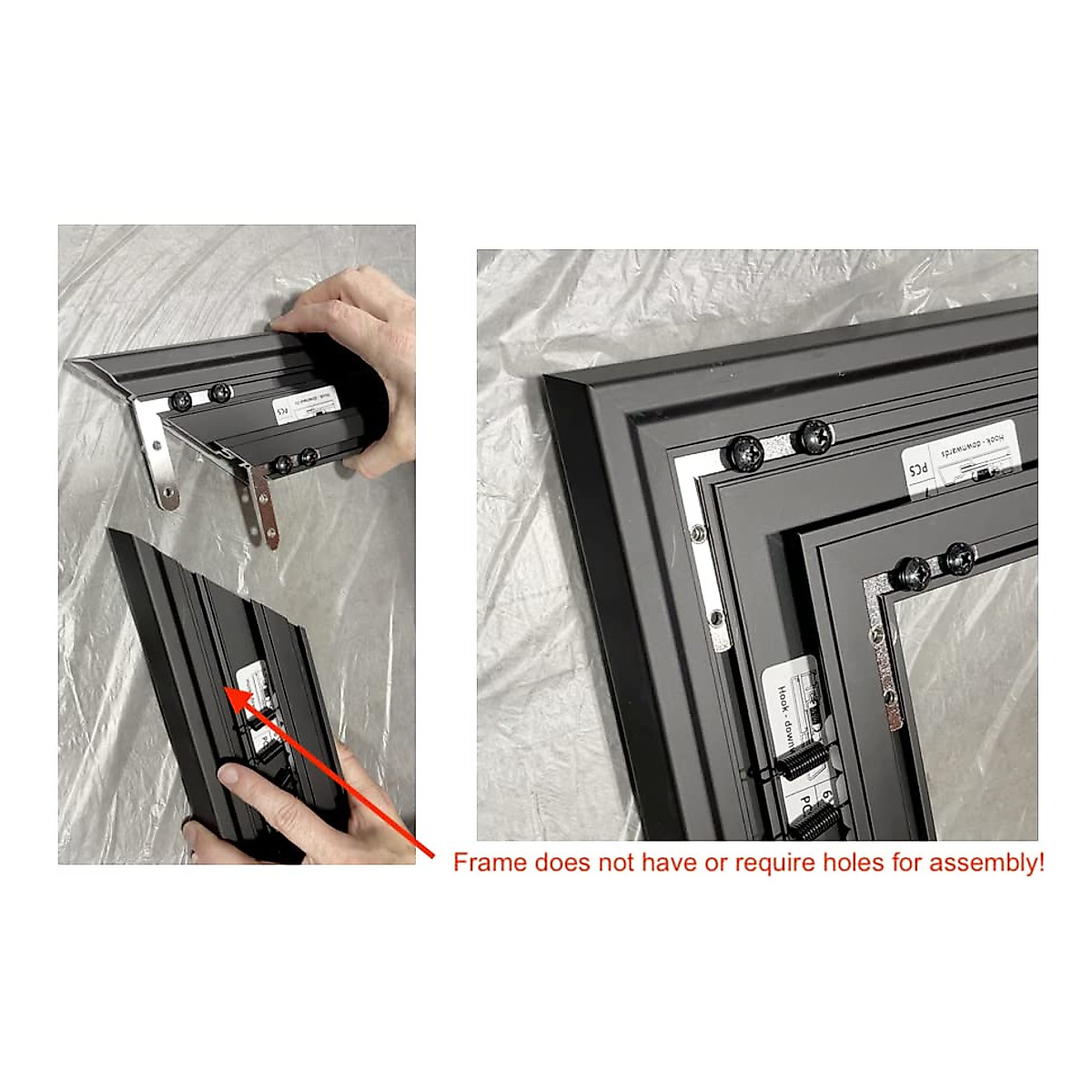 Silver Ticket Products S7 Series 6 Piece Thin Bezel Home Theater Fixed Frame 4K/8K Ultra HD, HDTV, HDR & Active 3D Projection Screen, 16:9 Format, 100" Diagonal, UST Material S7-169100-UST