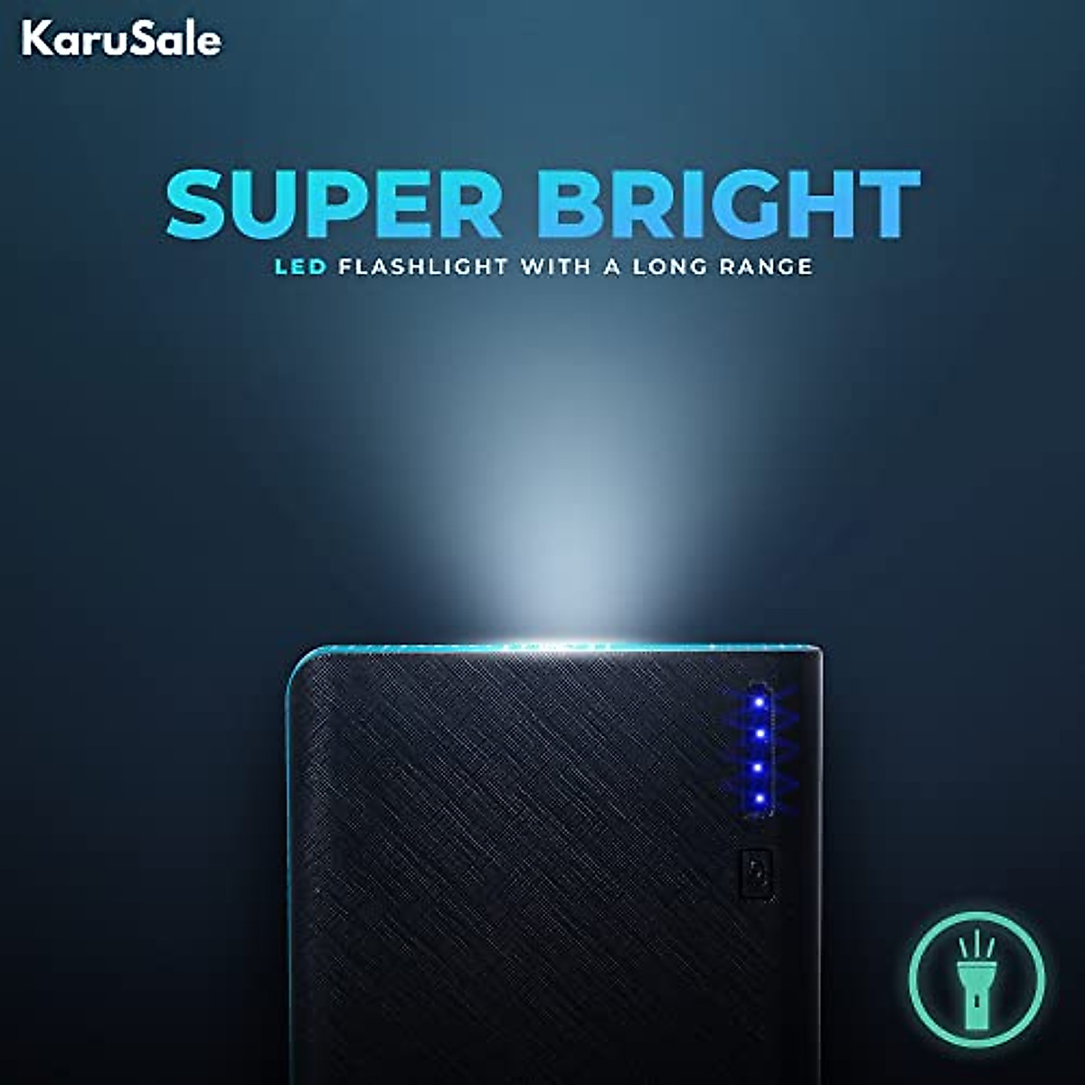 KaruSale 4 USB 50000mAh Power Bank LED External Backup Battery Charger F Phone (Blue)