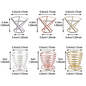 6pcs/Pack Air Plant Holders,Wire Metal Plants Stand Planter Shelves,Airplant Container Tillandsia Holder,Geometric Tabletop Decor for Home Office(Rose Gold+Gold+Silver)