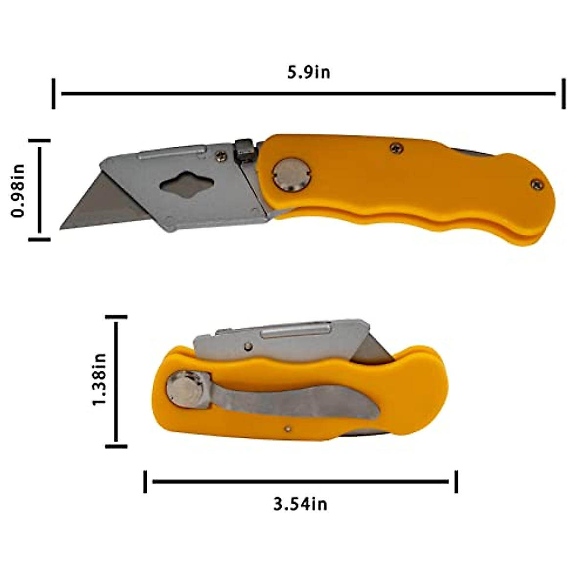 TWOMEM Lightweight Folding Utility Knife Quick Change Blade Box Cutter for Cartons, Cardboard and Boxes Lock-back Mechanism with 5 Extra Blades