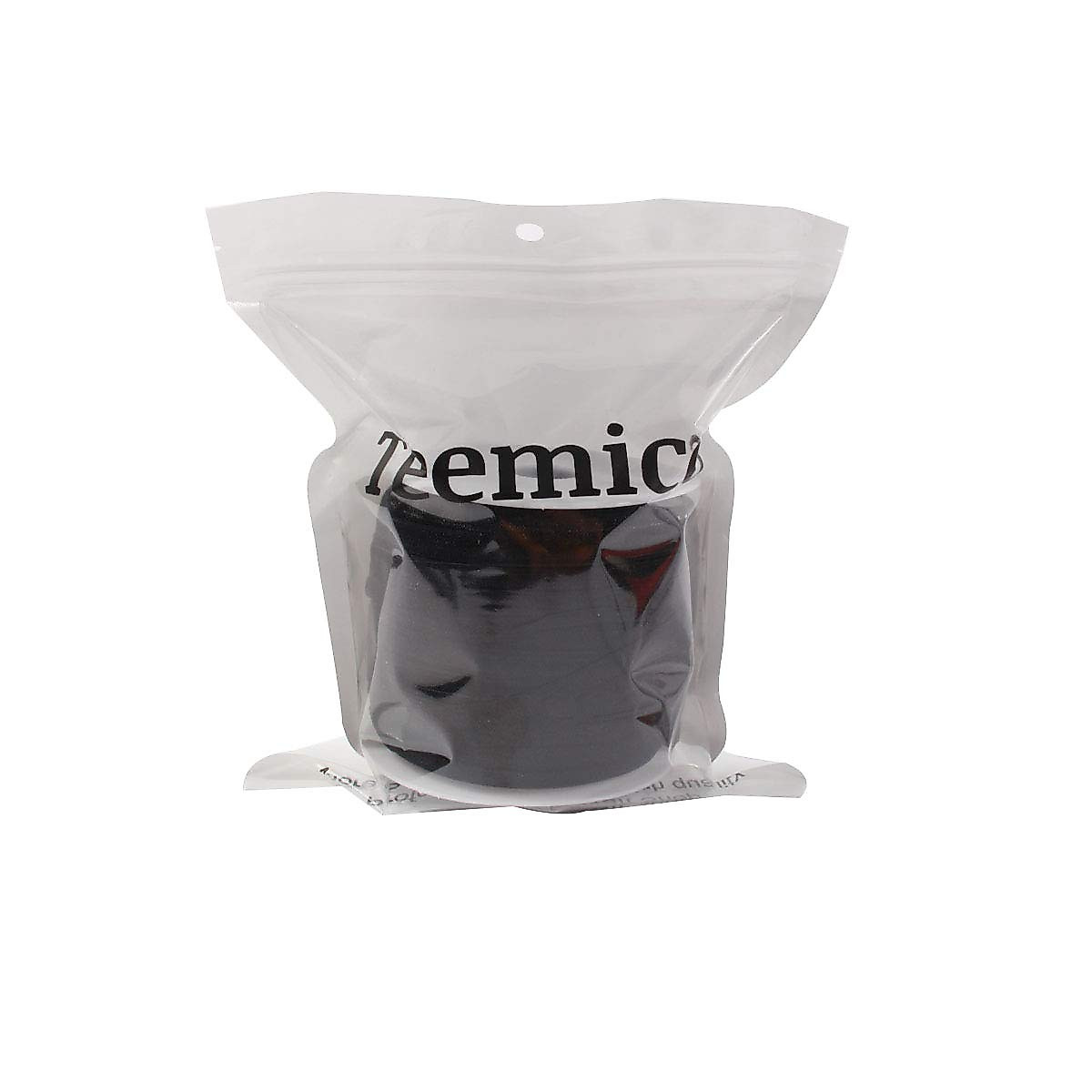 Teemico 50 Yards Black Elastic Foldover Ribbon Stretch Fold Over FOE Elastics for Hair Ties Headbands Making (5/8 inch Width)