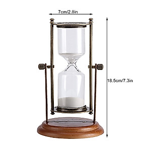 TYTOGE 15 Minutes Metal Rotating Sand Glass Timer Clock Hourglass Table Ornament Home Decor Gift