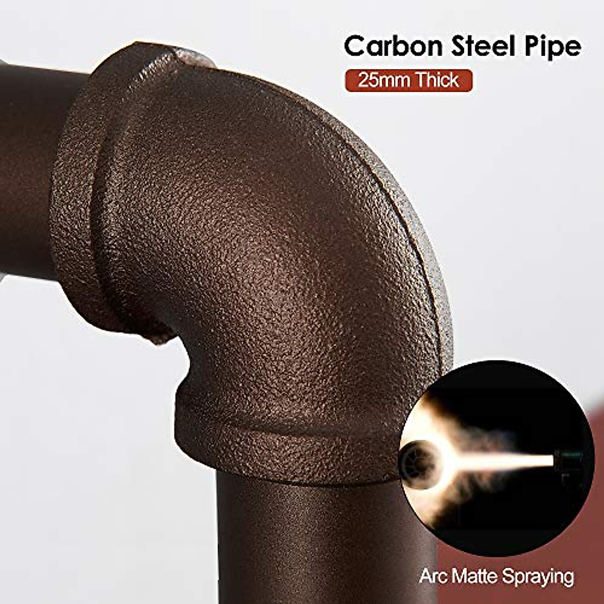 ivinta Industrial Pipe Shelves with Wood 2-Tiers, Rustic Wall Mount Shelf, Metal Hung Bracket Bookshelf, DIY Storage Shelving Floating Shelves