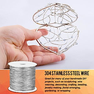 cridoz 22 Gauge Stainless Steel Wire for Jewelry Making, Bailing Wire Snare Wire Wrapping for Craft and Jewelry Making