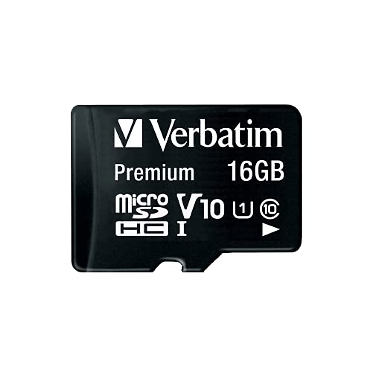 Verbatim 16GB Premium microSDHC Memory Card with Adapter, UHS-I V10 U1 Class 10, Black (44082)