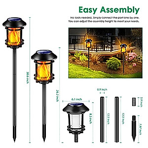 TomCare Solar Lights Outdoor Solar Torch Lights with Flickering Flame Waterproof Solar Powered Garden Lights Decorative Outdoor Lighting Landscape Decorations for Yard Patio Pathway Christmas, 4 Pack