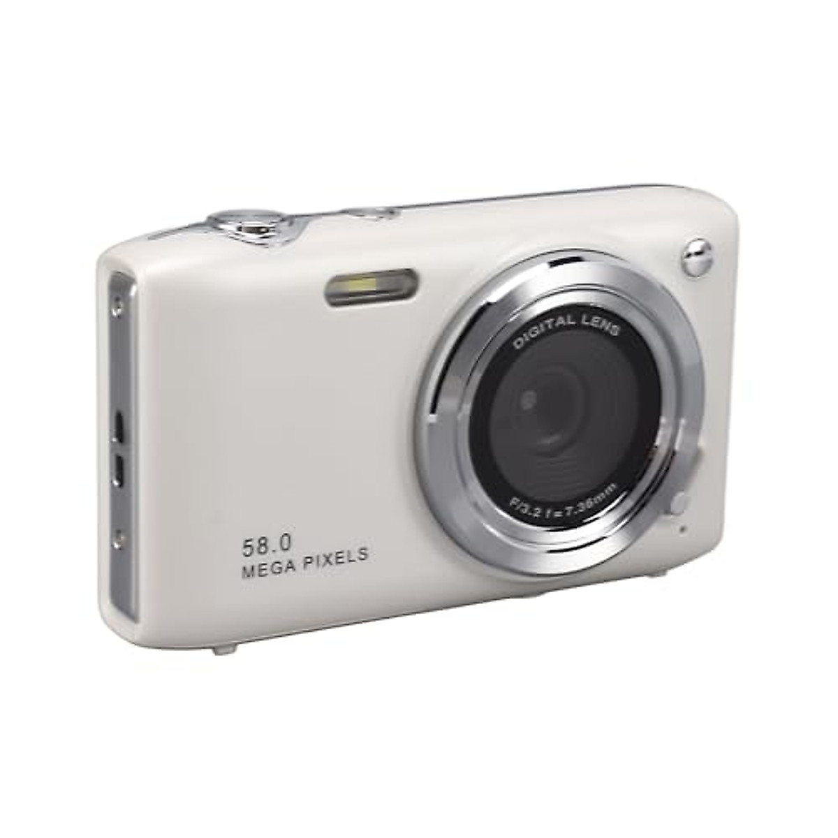 Teens Small Camera, 58MP 2.88 Inch IPS Screen 4K Digital Camera Automatic Beauty Mode 16X Zoom Slim and Lightweight for Vlogging (White)