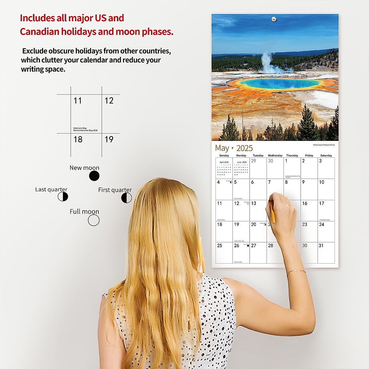 2024 2025 Wall Calendar, July 2024 - December 2025, Wall Calendar National Park, 12" x 24" Opened,Full Page Months Thick & Sturdy Paper for Gift Perfect Calendar Organizing & Planning