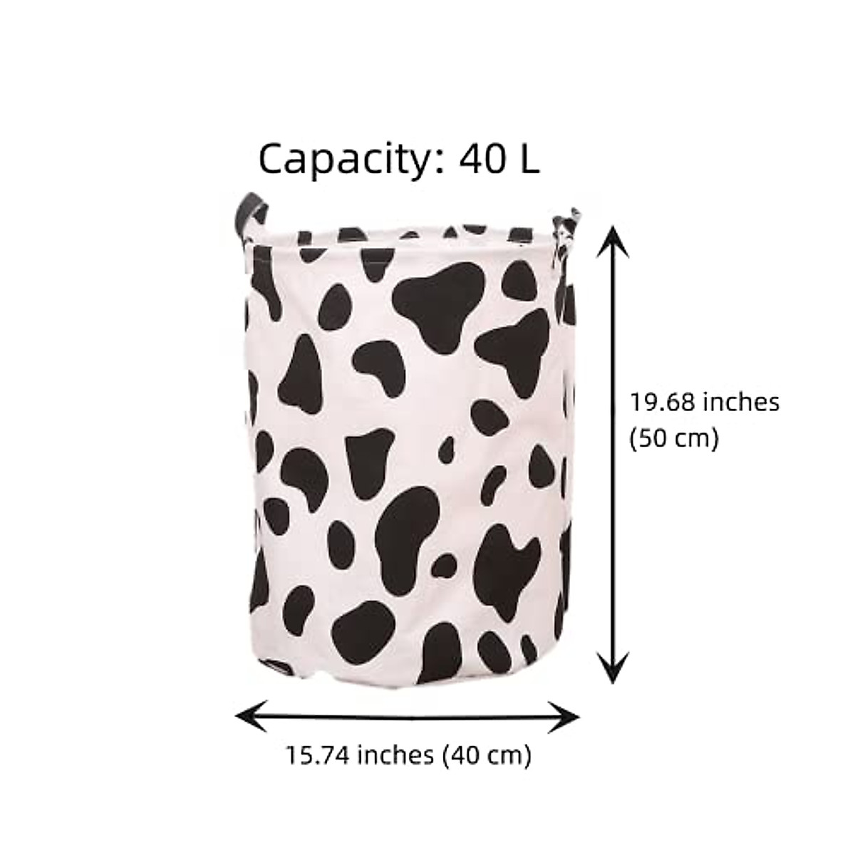 Collapsible Laundry Basket, 40L Laundry Hamper, 100L Closet Organizer, Canvas Clothes Toys Storage (White Set)