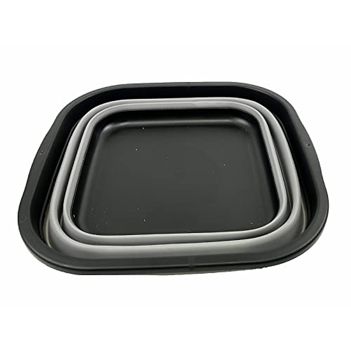 SAMMART 5.5L (1.4 Gallons) Collapsible Tub - Foldable Dish Tub - Portable Washing Basin - Space Saving Plastic Washtub (Black/Alloy Grey)