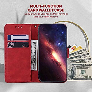 Fansipro Phone Cover Wallet Folio Case for Sony Xperia 1 III, Premium PU Leather Slim Fit Cover for Xperia 1 III, 2 Card Slots, Comfortable to Carry, Red