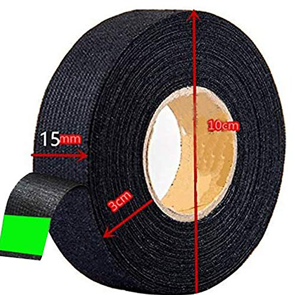 Seigun,8 Rolls Wire Loom Harness Tape, High Adhesive Force Wiring Harness,Black Adhesive Fabric Tape, Automobile Electrical Wire harnessing Noise Dampening Heat Proof （15 mm X 15m