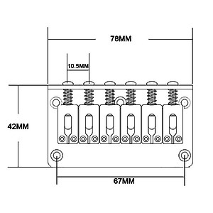 MAXCHEER 78mm Fixed Hardtail Bridge for 6 String Fender Strat Tele Electric Guitar (Chrome)