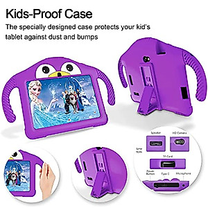 NORTH BISON 7 inch Android Tablet, Tablet for Kids, 3GB RAM 32GB ROM Toddler Tablet with Bluetooth, WiFi, GMS, Parental Control, Dual Camera, Shockproof Case, Educational, Games