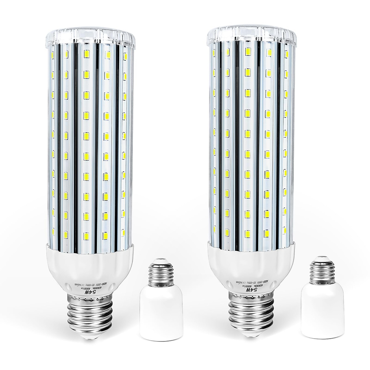 YGS-Tech Super Bright 54W LED Corn Light Bulb, E26/E39 Large Mogul Base, 6500K Daylight White, 400 Watt Equivalent for Indoor Large Area Lighting, Garage Factory Warehouse Backyard, HID, HPS