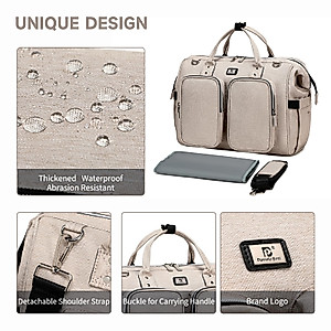 Pomelo Best Multifunctional Diaper Bag Totes with Changing Pad & Stroller Straps, Large Portable Newborn Baby Bags, Unisex and Stylish Travel Diaper Backpacks for Mom and Dad, Black