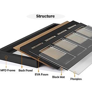 4Grids Trading Cards Display Frame, 100% Solid Wood Frame with 4 Pieces Magnetic Card Holder for Football, Basketball, Hockey Collector Cards(Standard Cards, Black)