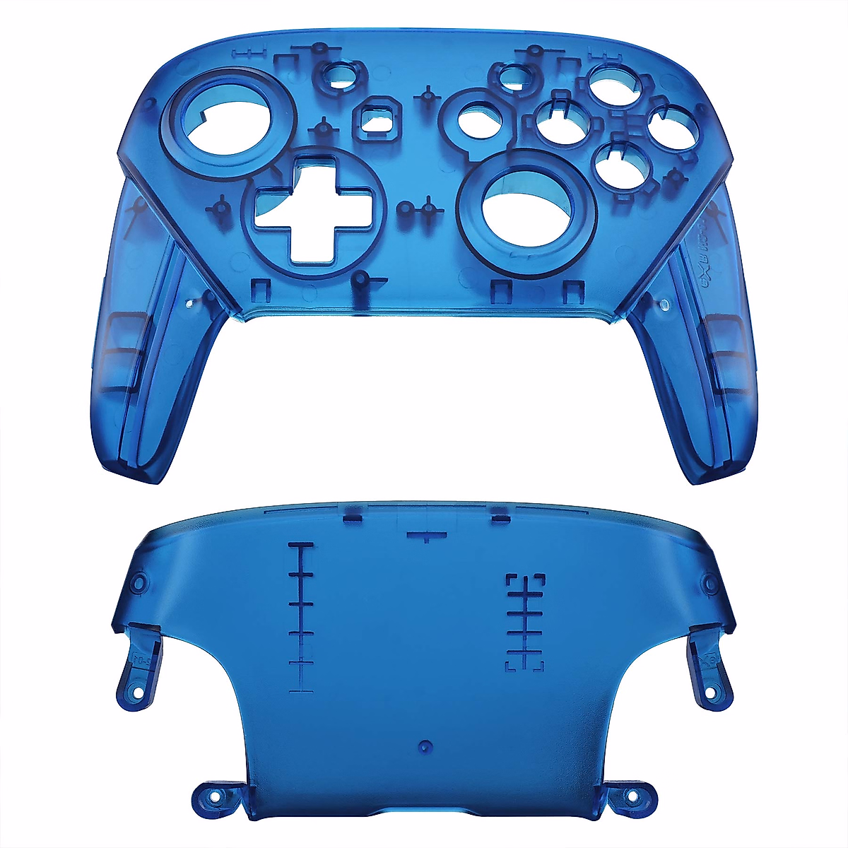 eXtremeRate Transparent Blue Faceplate and Backplate for Nintendo Switch Pro Controller, DIY Replacement Shell Housing Case for Nintendo Switch Pro - Controller NOT Included