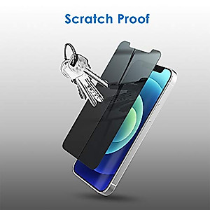 JETech Privacy Screen Protector for iPhone 12 mini 5.4-Inch, Anti Spy Tempered Glass Film, 2-Pack