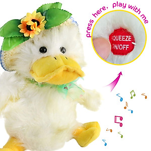 Houwsbaby Crazy Cow Headbanging Rock & Roll Musical Plush Toy Interactive Animated Shaking Stuffed Animal Gift for Kids Girls Boys, White, 10''