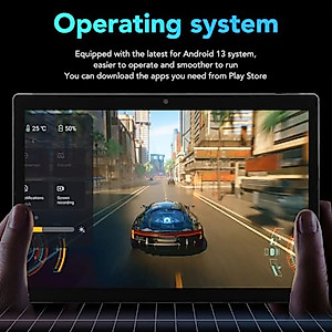 SHYEKYO 10.1 Inch Tablet, 5G WiFi Tablet 100-240V Dual Speakers 7000mAh for Office for Android 13 (US Plug)