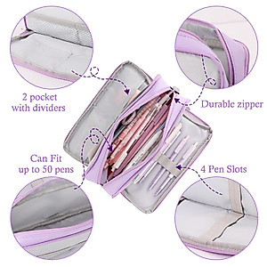 Oyachic Large Pencil Case,3 Compartments Pencil Bag,Big Capacity Canvas Pencil Pouch with Zipper for Aesthetic Business Office Supplies