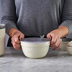 Mason Cash Innovative Kitchen All Purpose Bowl With Lid, off-white, 16 x 16 x 9 cm