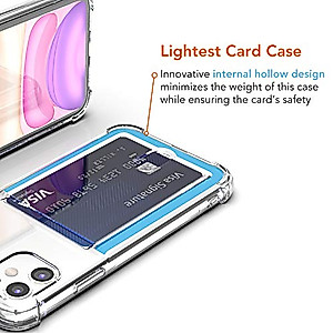 ANHONG Upgrade iPhone 11 Clear Case with Card Holder, Protective Soft TPU Shock-Absorbing Bumper Wallet Case for iPhone 11 6.1“