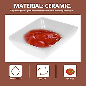 BESTonZON Ceramic Dip Bowls Sets, 3 In White Dipping Sauce Bowls/Dishes for Tomato Sauce, Soy, BBQ and other Party Supplies,Set of 4 Appetizer Plates