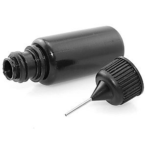 Lind Kitchen 10PCS 10ml Metal Needle Plastic Bottle Precision Tip Applicator Bottles Tip Applicator, Black