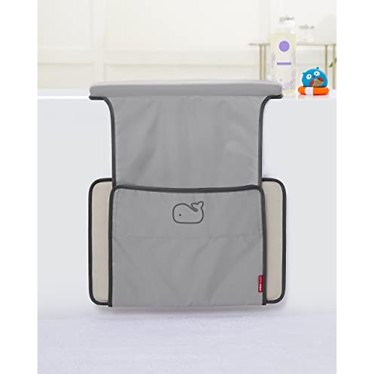 Skip Hop Baby Bath All-in-One Elbow Saver and Kneeler, Moby, Grey