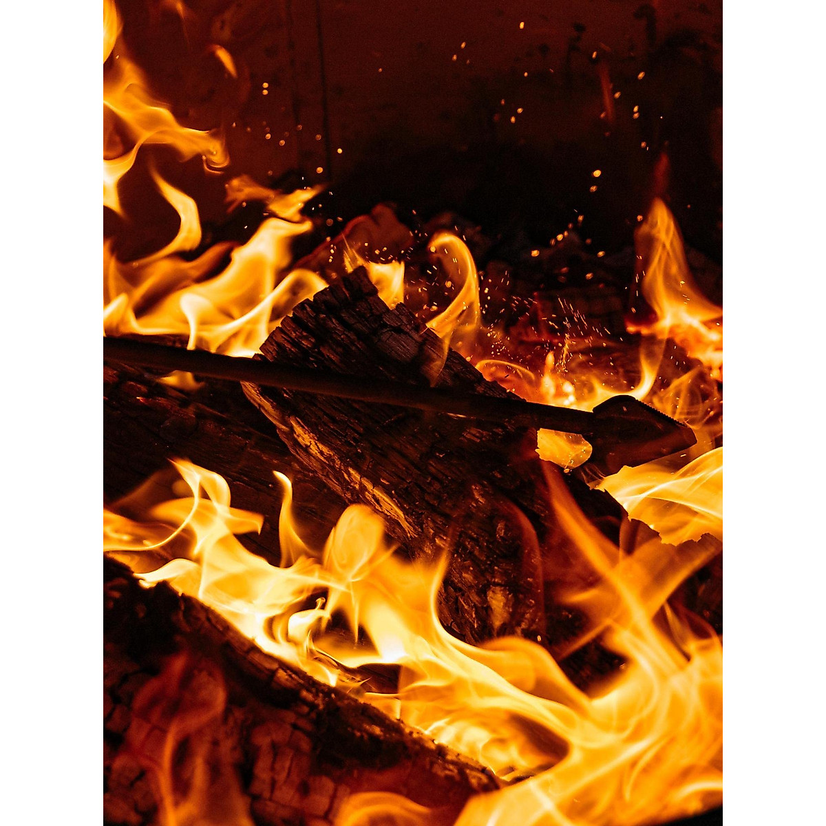 Breeo Fire Pit Poker | Outdoor Campfire Poker | 40 Inches Long Fireplace Stick | USA Made | 304 Stainless Steel & Leather | Durable & Made to Last A Lifetime