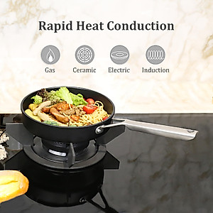 Wodillo Nonstick Frying Pan Skillet, Nonstick Omelette Pan,Induction Base, Hard-Anodized, Durable & Oven Safe to 420°F, Dishwasher Safe(9 INCH)