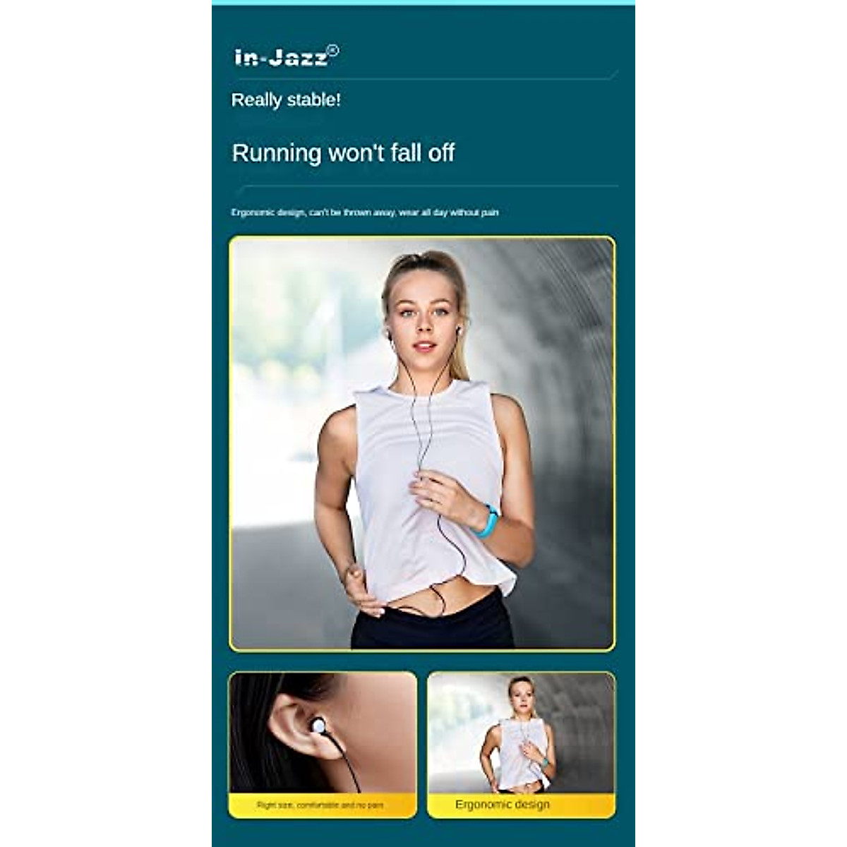 Ningchongfine HiFi Lossless Sound Jack Sports Ceramic Headphones, 360 Degree Surround Sound Wired Headphones, 8 Core Sound HiFi Lossless Sound Earphones, Zero Noise (Ceramic White)