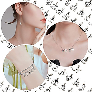 SANNIX 156Pcs/6 Sets ABC Letter Charms Mini A-Z Alphabet Bracelet Necklace Pendants with 200Pcs Open Jump Rings for DIY Jewelry Making