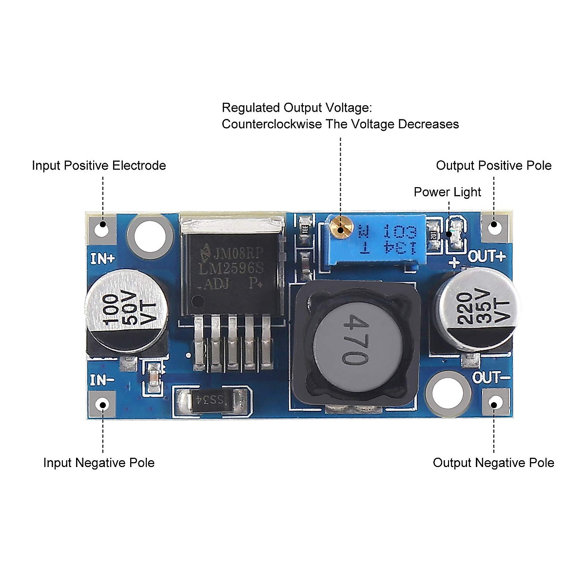 ATNSINC 4Pack LM2596 DC-DC Buck Converter, Adjustable Step Down Voltage Regulator 3-40V to 1.5-35V High Efficiency Power Supply Volt Reducer Transformer Module