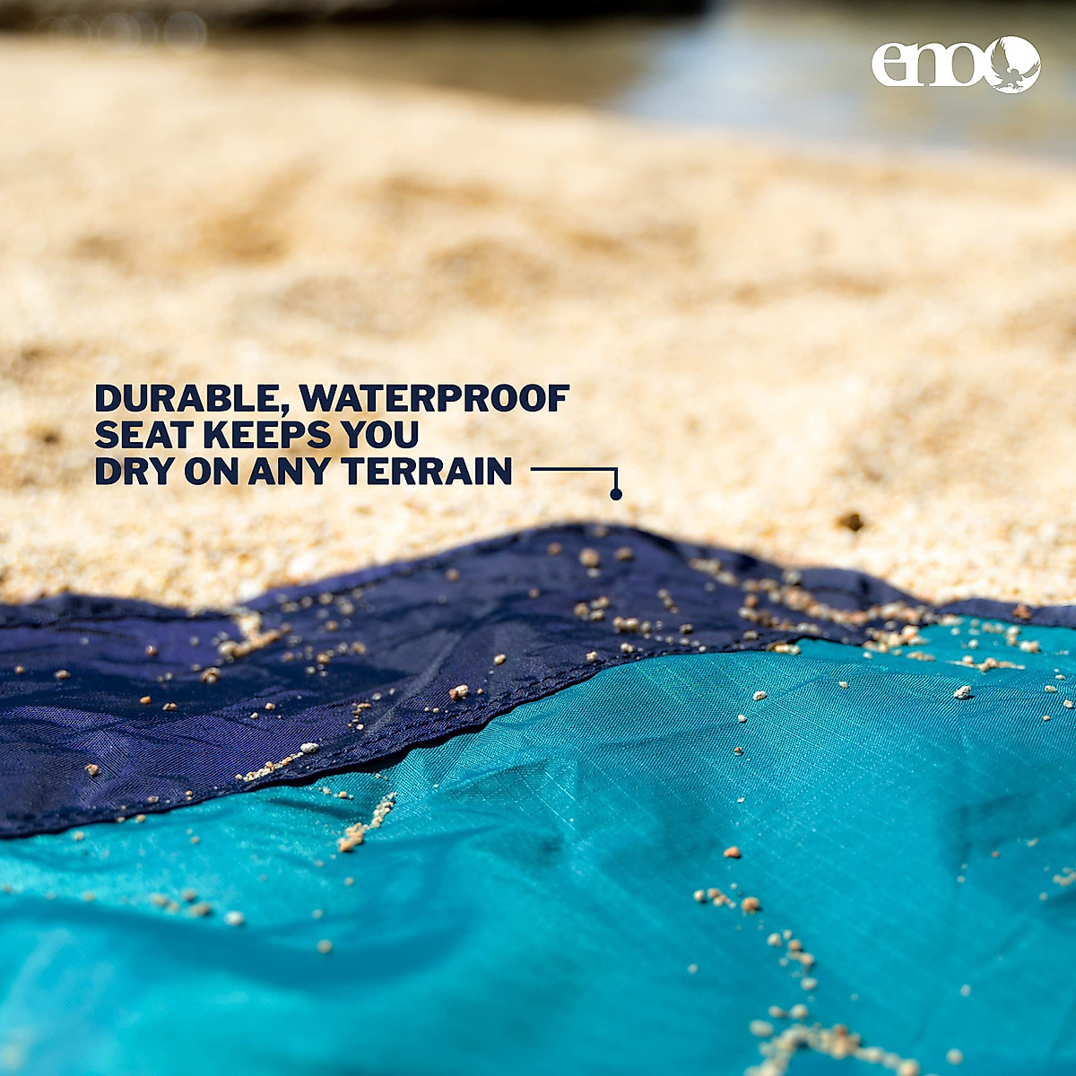 ENO Lounger GL Chair - Portable Camping Chair with Lightweight Frame & Comfortable Chair Cushions - Lounge Chair for Hiking, Camping, or The Beach - Navy/Seafoam