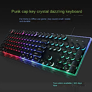 WangzuoZO 45 × 13.6 × 2.6cm Computer General Punk USB Wired Keyboard Multimedia Function Waterproof Luminous Gaming Keyboard